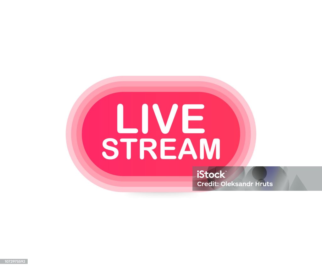 Live Stream Icon On White Background Vector Illustration Stock