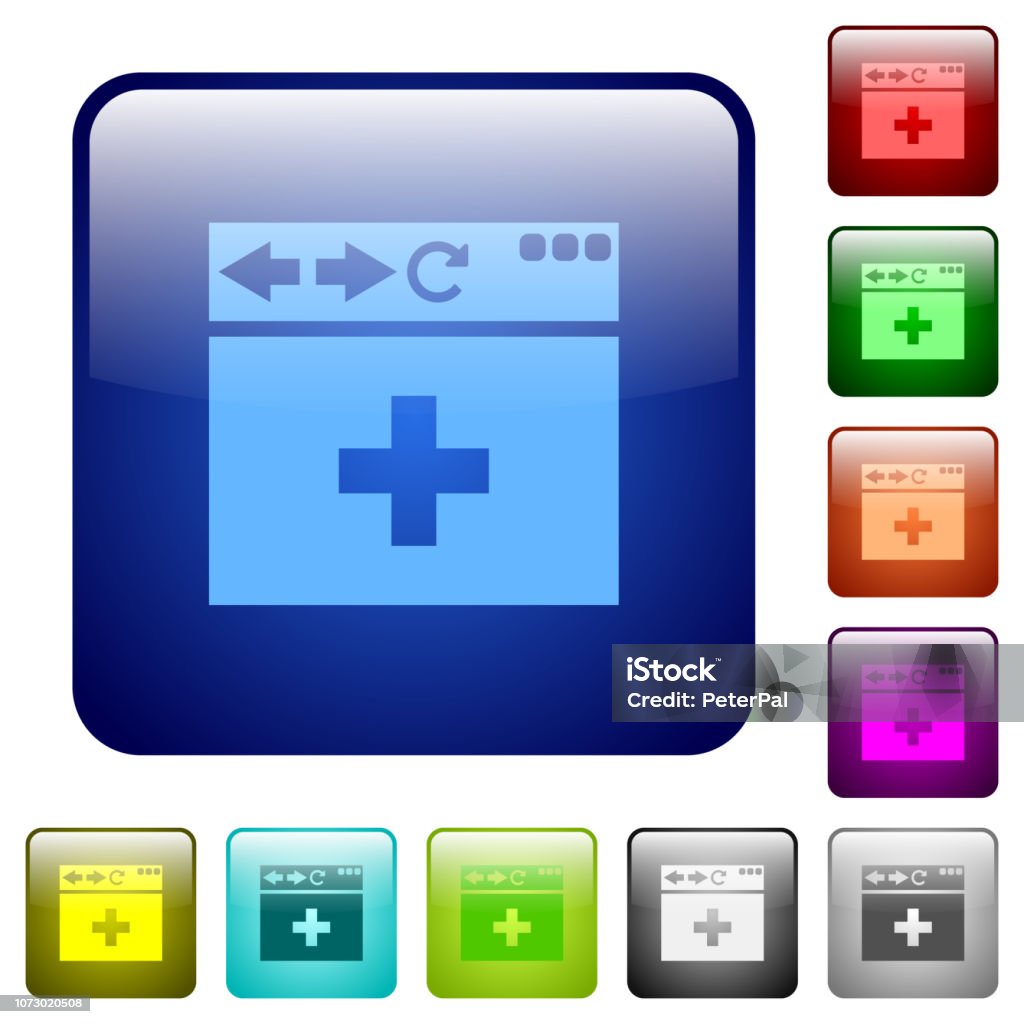Browser Add New Tab Color Square Buttons Stock Illustration - Download ... Browser Add New Tab Color Square Buttons Stock Illustration - Download ...