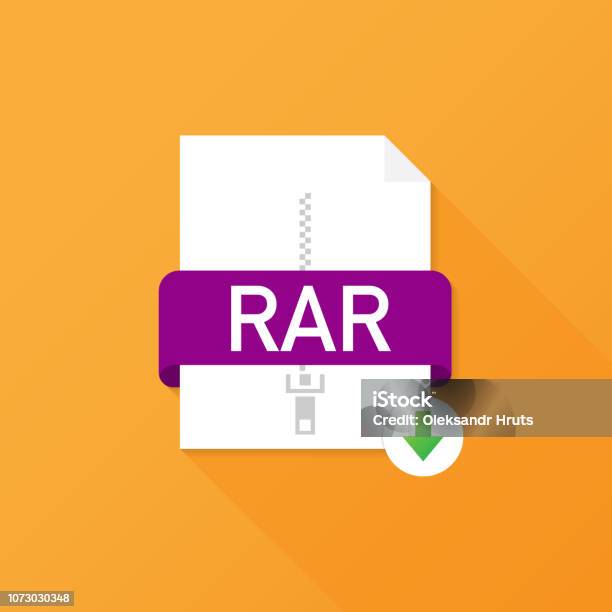 Unduh Tombol Rar Di Layar Laptop Mengunduh Konsep Dokumen File Dengan