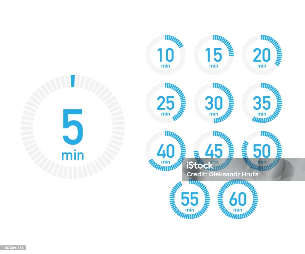 Digitalen Countdowntimer Mit Fünfminutenintervall In Modernem Stil Set ... Digitalen Countdowntimer Mit Fünfminutenintervall In Modernem Stil Set ...