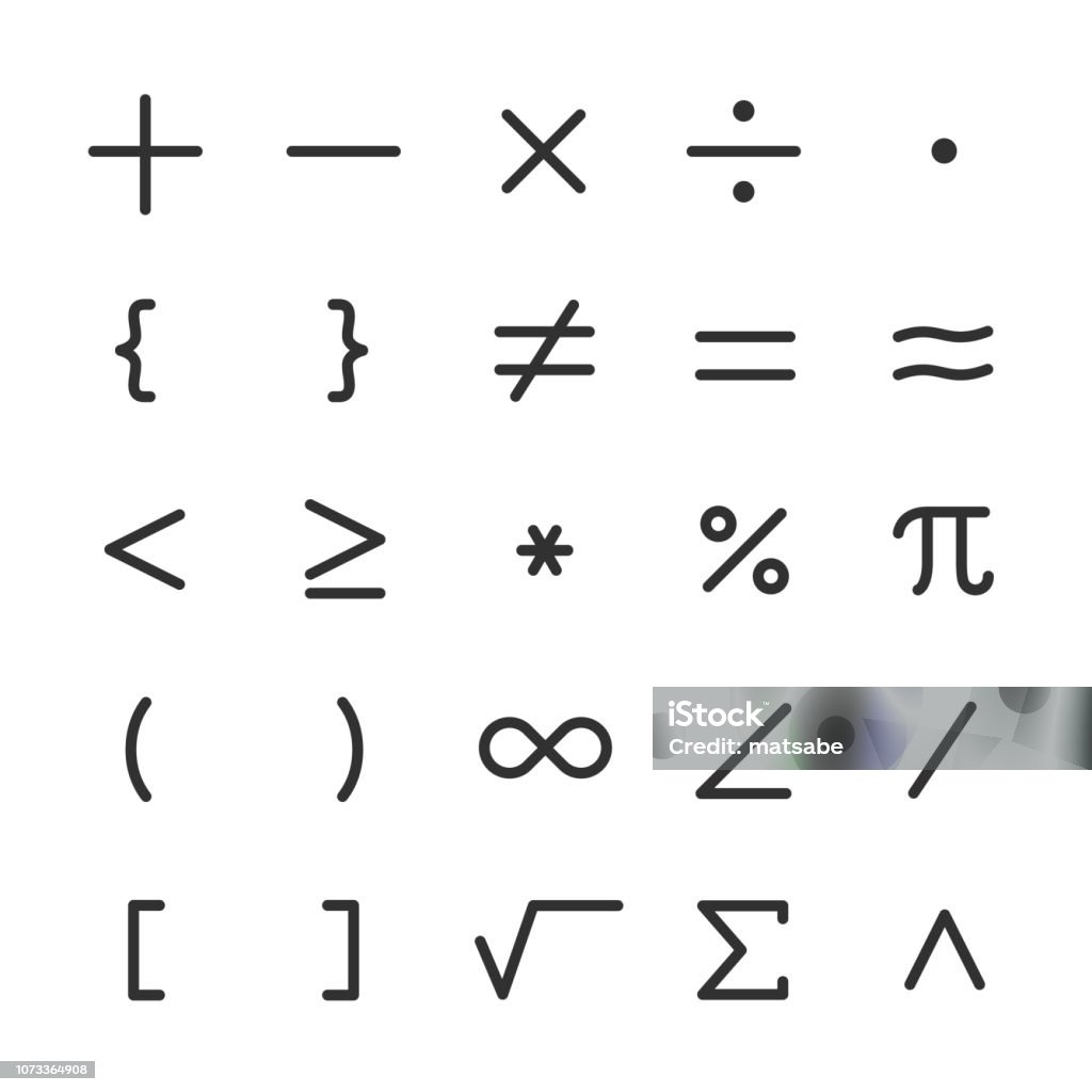 Ilustración De Símbolos De La Matemáticas Conjunto De Iconos Cálculos
