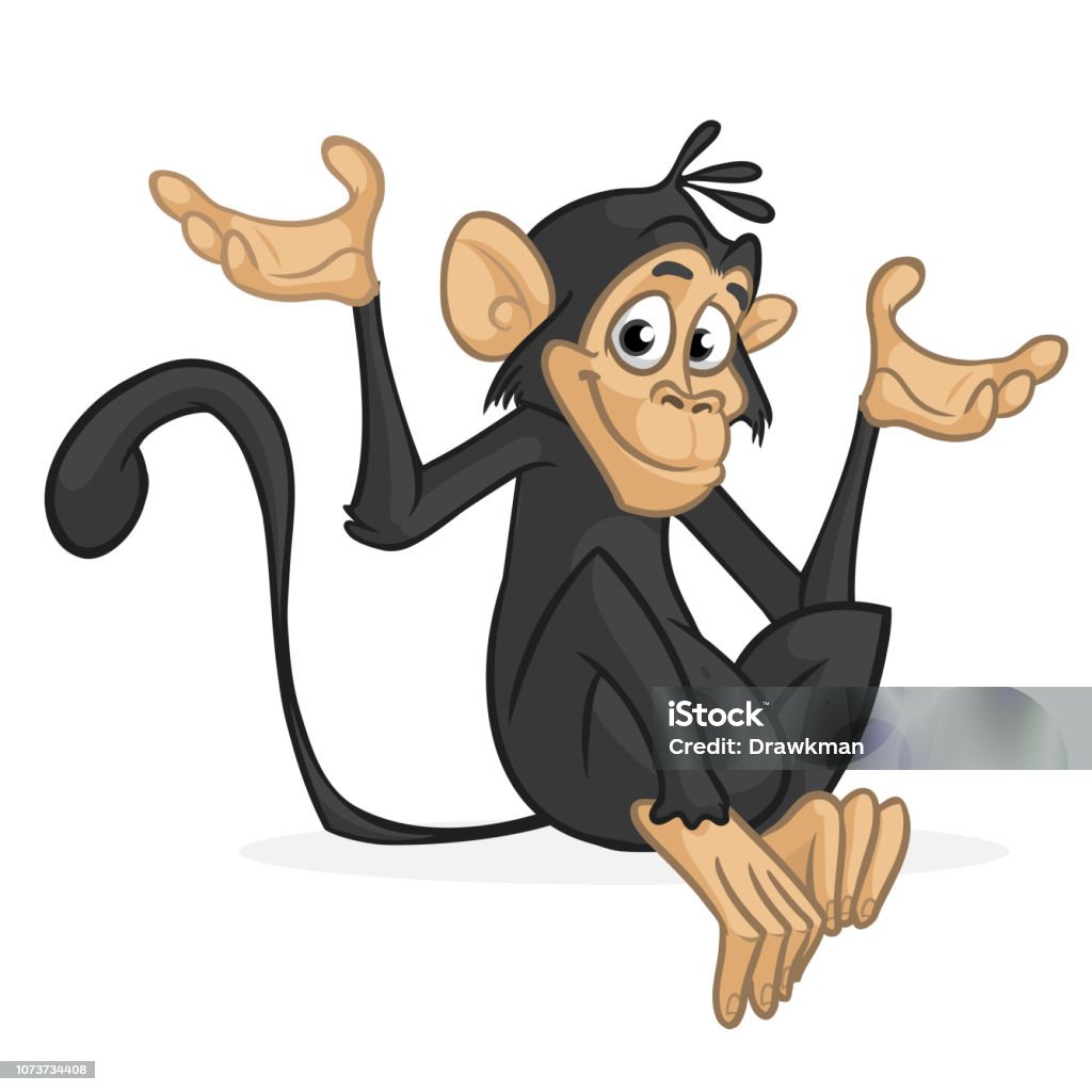 Stock ilustrace Kreslená Opice Ikona Vektorová Ilustrace Vtipné Postavy ... Stock ilustrace Kreslená Opice Ikona Vektorová Ilustrace Vtipné Postavy ...