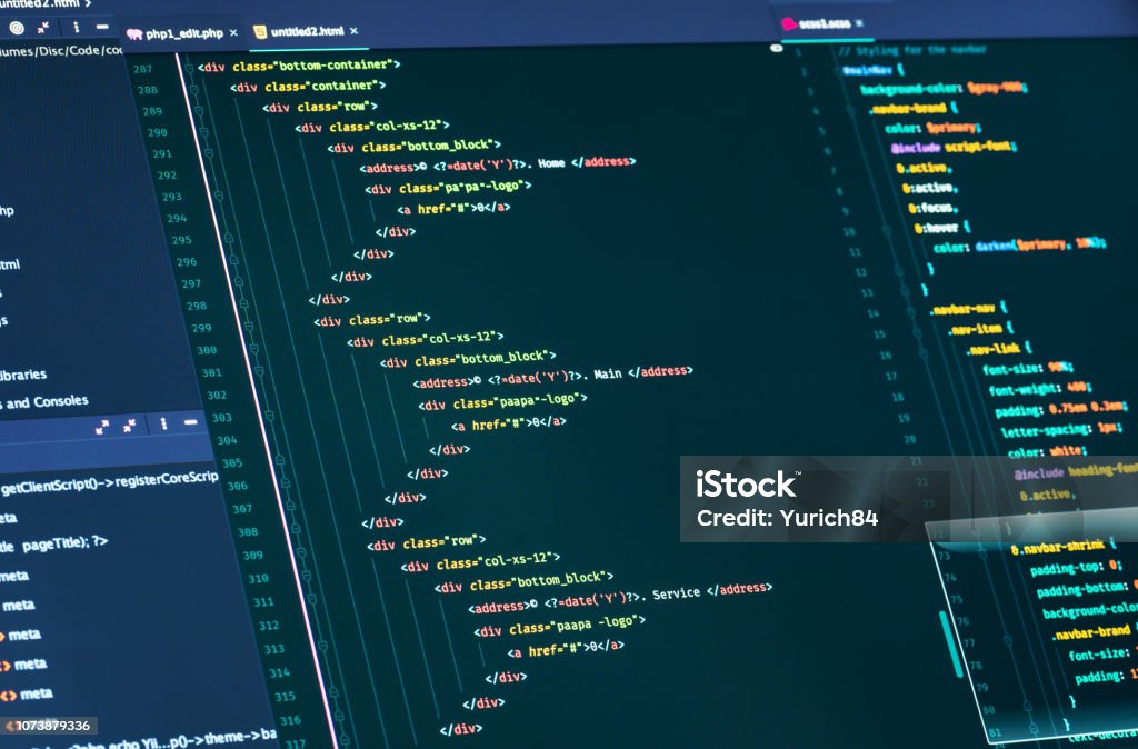 Computer Script Code Lines Of Html And Css Code Closeup Web Design And ... Computer Script Code Lines Of Html And Css Code Closeup Web Design And ...