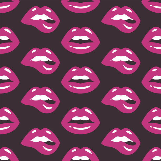 40 Red Lips Black Background Stock Illustrations Royalty Free Vector
