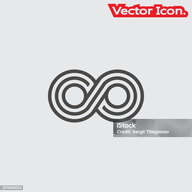 Symbole De Linfini Icône Signe Isolé Et Plat Style Pour App Web Et