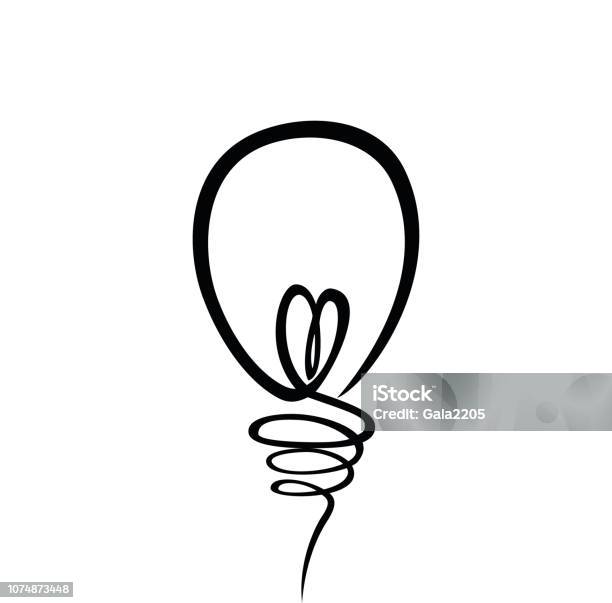 Icône Dampoule Avec La Notion Didée Vector Isolé Sur Fond Blanc Ligne