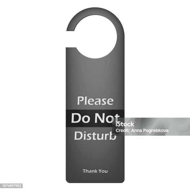 Please Do Not Disturb Door Hanger Sign Vector Template Stock
