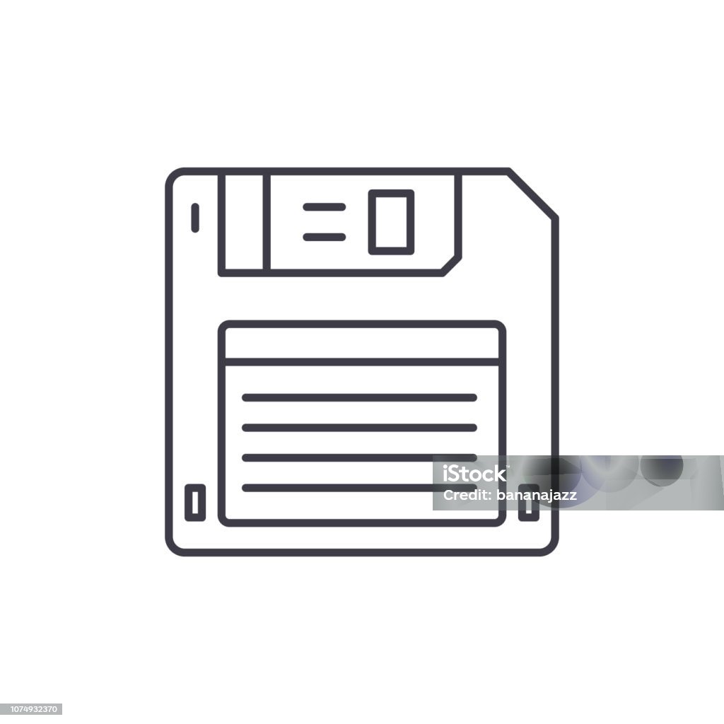 Concept Dicône Disquette Line Illustration De Linéaire Vectorielle