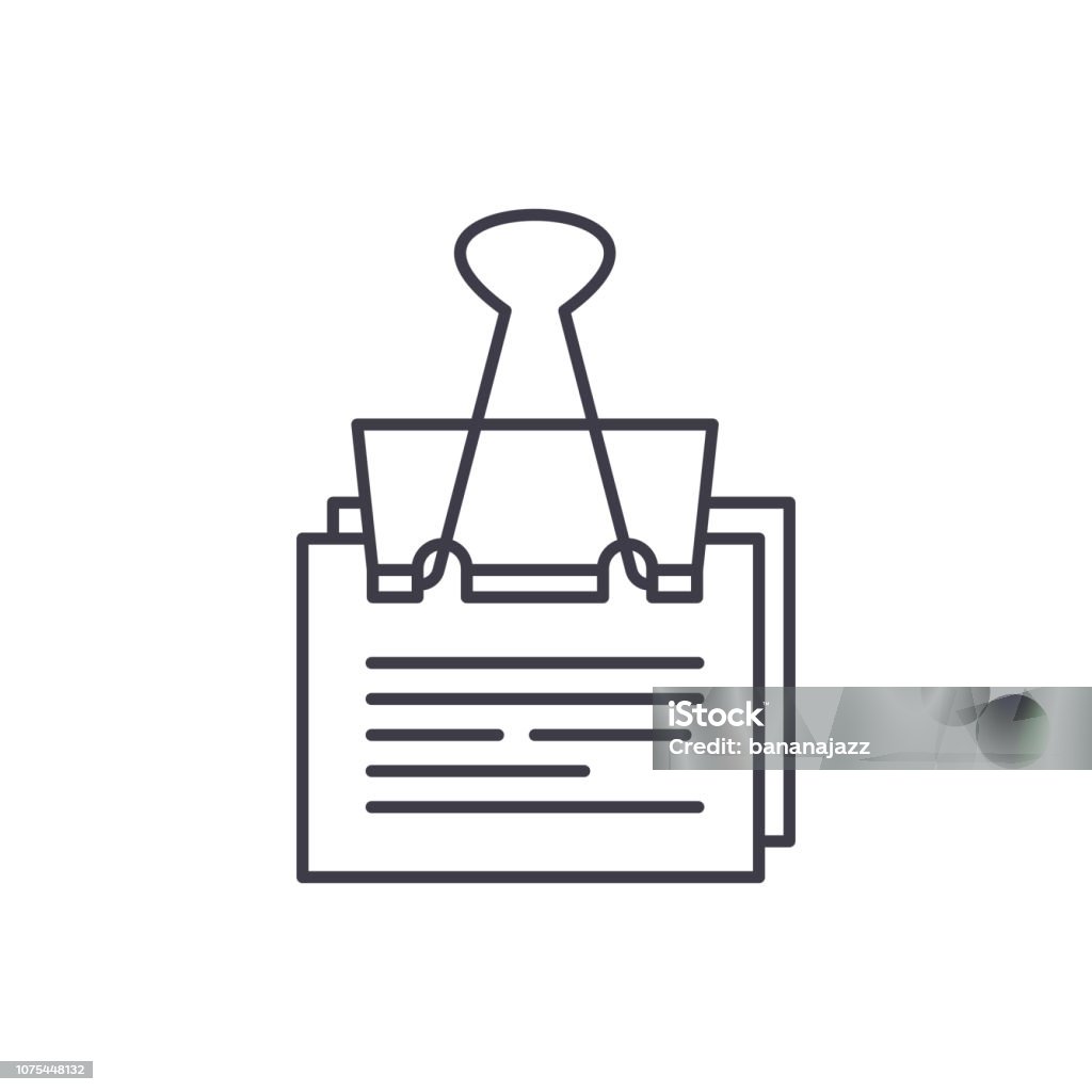 Concept Dicône Papier Peg Line Papier Peg Vector Illustration Linéaire