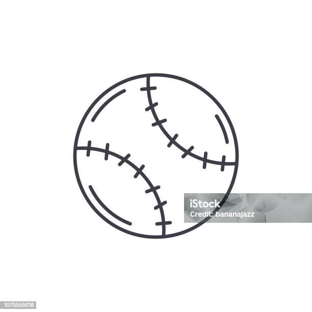 Concept Dicône Tennis Ball Line Illustration Linéaire Vectorielle Balle