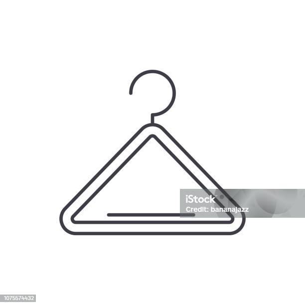 Concept Dicône Penderie Cintres Line Cintres De Garderobe Vector
