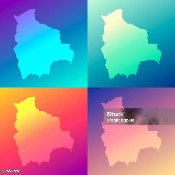 Ilustración De Mapas De Bolivia Con Gradientes De Colores Moda Fondo Y