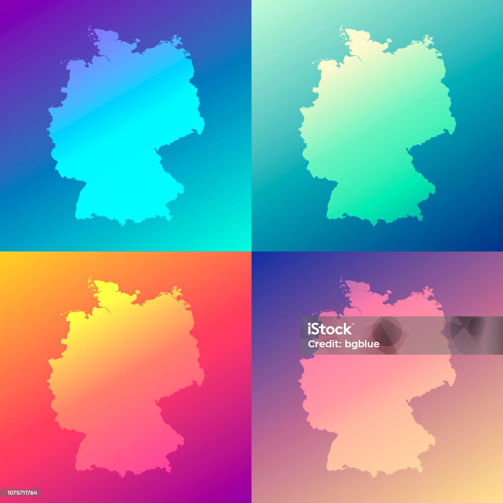 Ilustración De Alemania Mapas Con Gradientes De Colores Moda Fondo Y