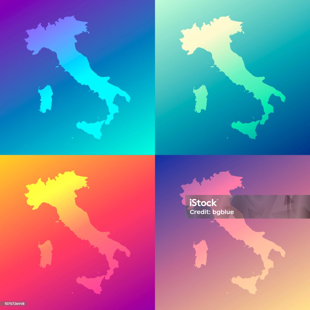 Ilustración De Italia Mapas Con Gradientes De Colores Moda Fondo Y Más