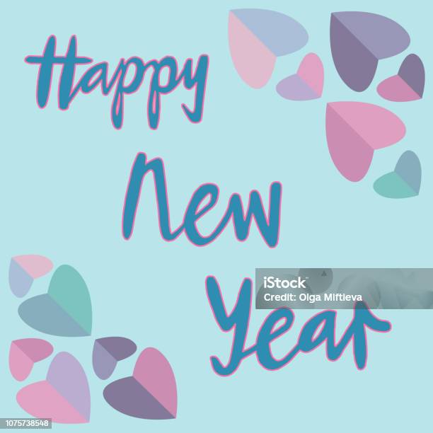 Ilustrasi Vektor Teks Tahun Baru Untuk Poster Tipografi Kalender Kartu