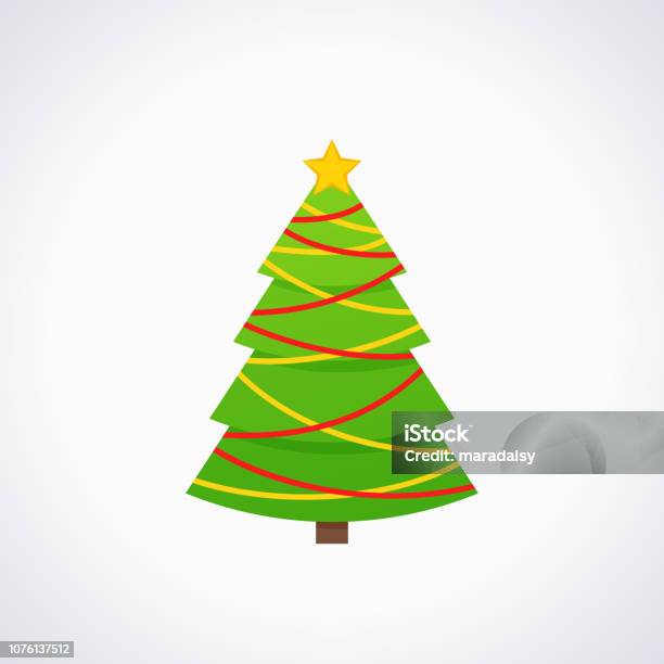 Arbre De Noël Vector Icône De Larbre Au Design Plat Vecteurs Libres De