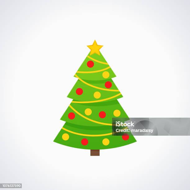 Arbre De Noël Vector Icône De Larbre Au Design Plat Vecteurs Libres De