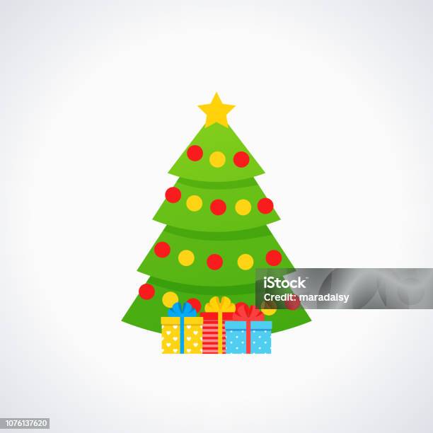 Arbre De Noël Vector Icône De Larbre Au Design Plat Vecteurs Libres De