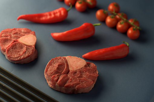 Steak Daging Sapi Di Atas Panggangan Daging Dan Sayuran Panggang Steak