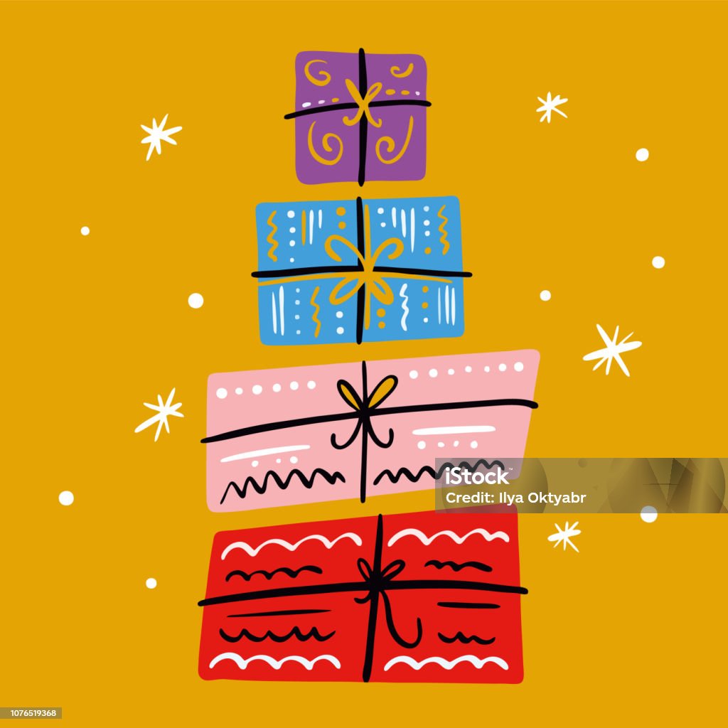 Merry Christmas Hand Drawn Vector Lettering Calligraphy Text For