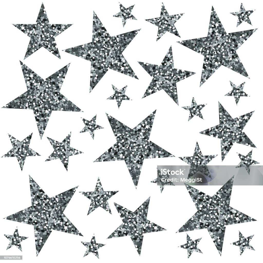 Silver Stars On White Background Stock Illustration Download Image