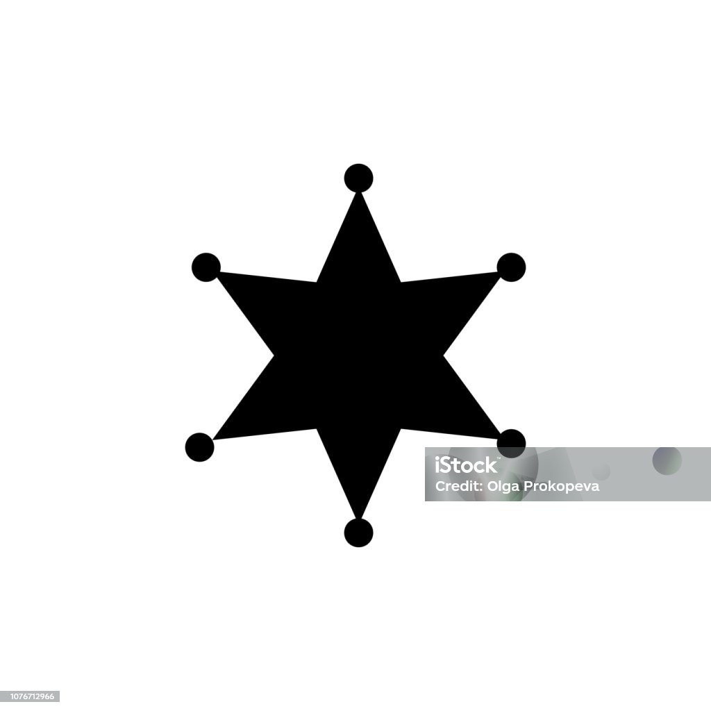 Sheriff Stern Schwarzsymbol Einfachen Silhouette Von Sechs Strahlen ... Sheriff Stern Schwarzsymbol Einfachen Silhouette Von Sechs Strahlen ...