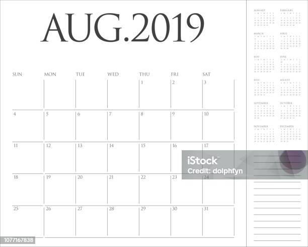August 2019 Desk Calendar Vector Illustration Stock Illustration ... August 2019 Desk Calendar Vector Illustration Stock Illustration ...