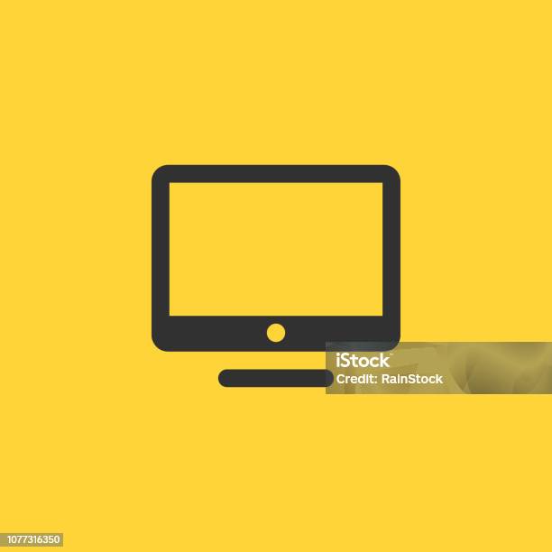 Icône De Moniteur Dordinateur Plat Symbole De Pc Illustration