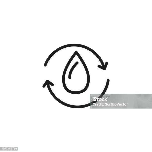 Icône Du Cycle De Leau De Ligne Vecteurs Libres De Droits Et Plus D