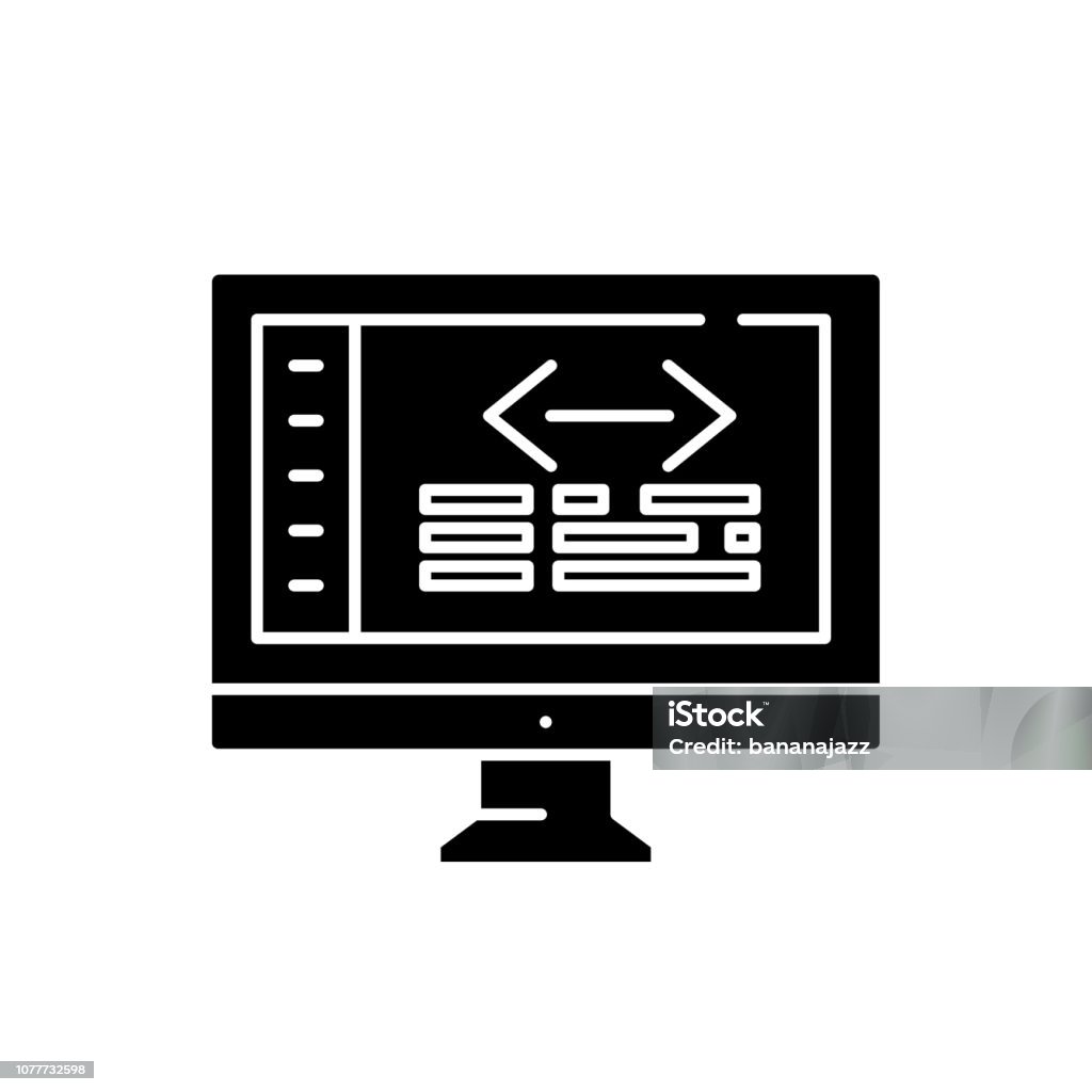 Web De Codage Icône Noire Vector Signe Sur Fond Isolé Web Codage