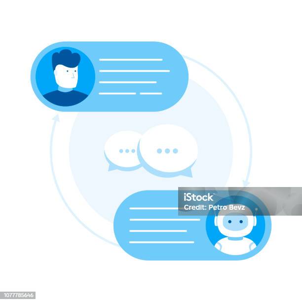 Konsep Chatbot Pria Mengobrol Dengan Bot Obrolan Ilustrasi Vektor Gaya ... Konsep Chatbot Pria Mengobrol Dengan Bot Obrolan Ilustrasi Vektor Gaya ...