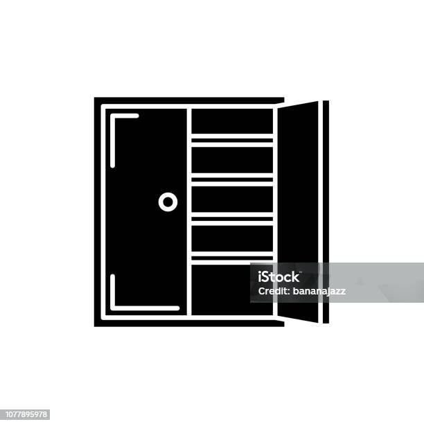 Icône Noire De Placard Vector Signe Sur Fond Isolé Symbole De Placard