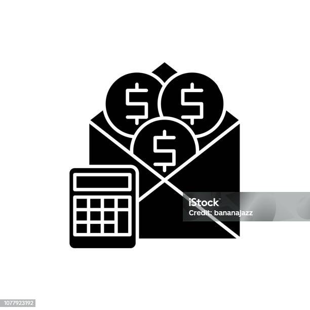 Icône De Salaire Noir Vector Signe Sur Fond Isolé Symbole De Notion De
