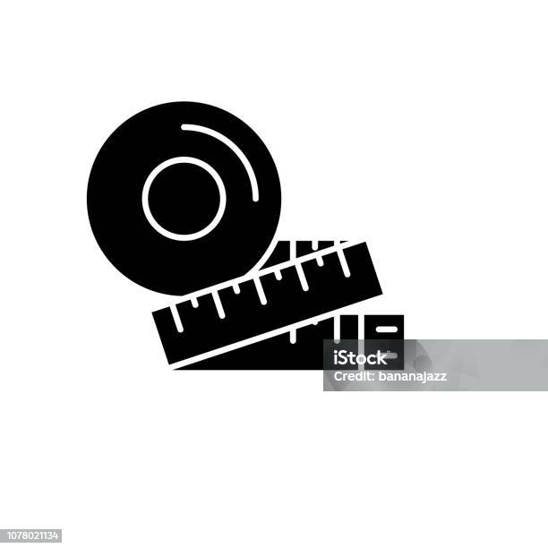 Mesure De Licône De La Figure Noire Vector Signe Sur Fond Isolé Mesure