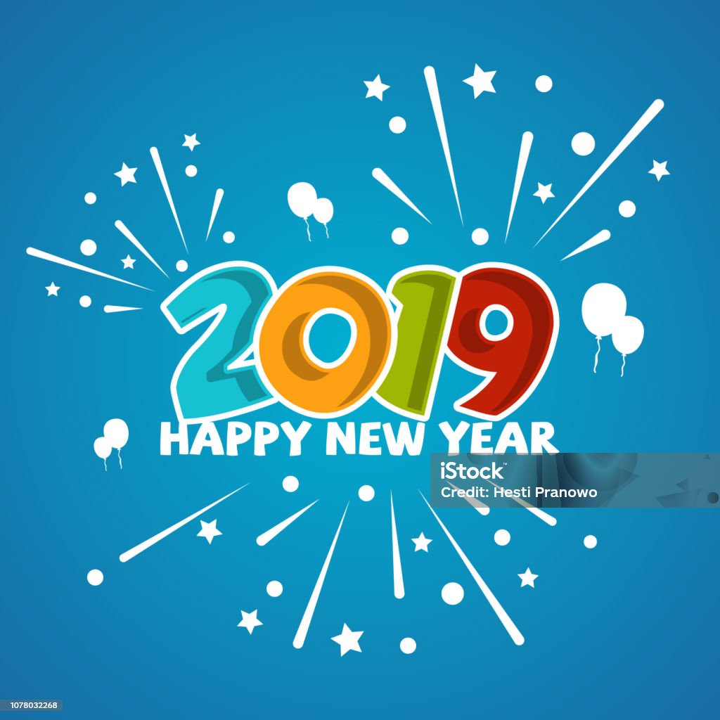 Fun Design Vector Of New Year 2019 With Firework Stock Illustration ... Fun Design Vector Of New Year 2019 With Firework Stock Illustration ...