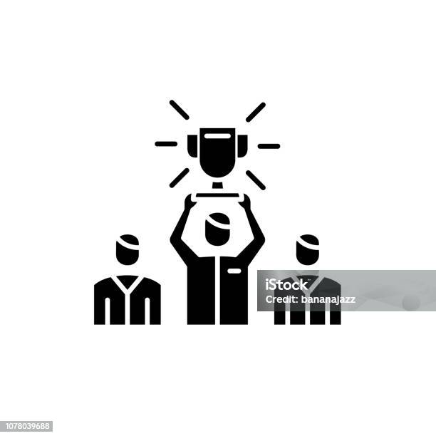 Icône Du Leader Noir De Léquipe Vector Signe Sur Fond Isolé Symbole De