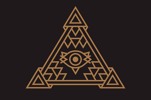 Tous Les Voir Icône Illustration Le Symbole De Loeil Illuminati Dans La