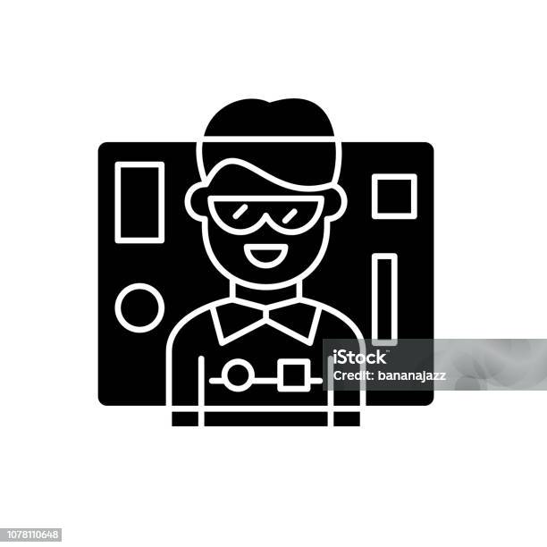 Icône Du Design Noir Dinterface Vector Signe Sur Fond Isolé Symbole De