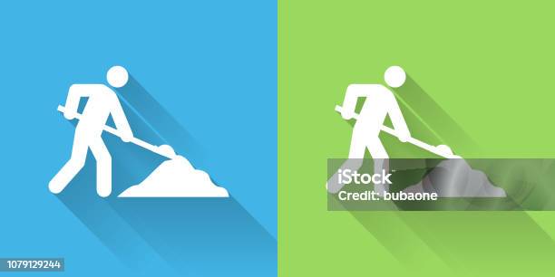 Stick Figure Pelleter Icône Avec Ombre Portée Vecteurs Libres De Droits