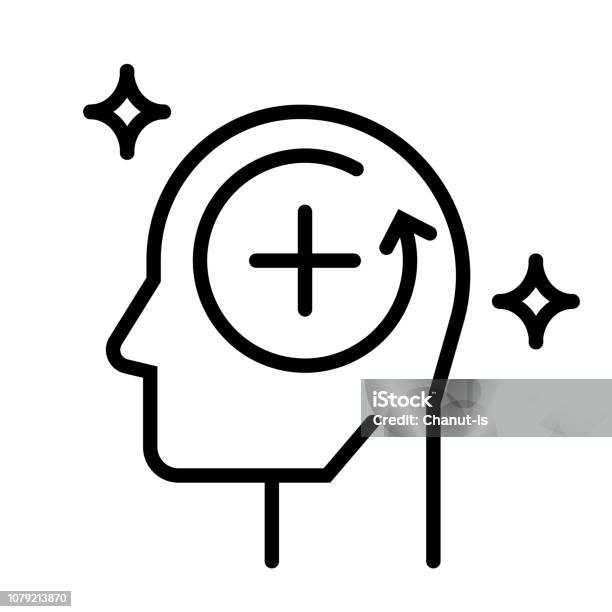 Ilustración De Ilustración De Línea De Pensamiento Positivo Y Más