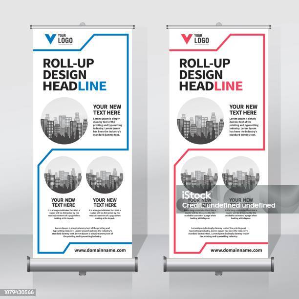 Gulung Template Desain Banner Vertikal Latar Belakang Abstrak Desain