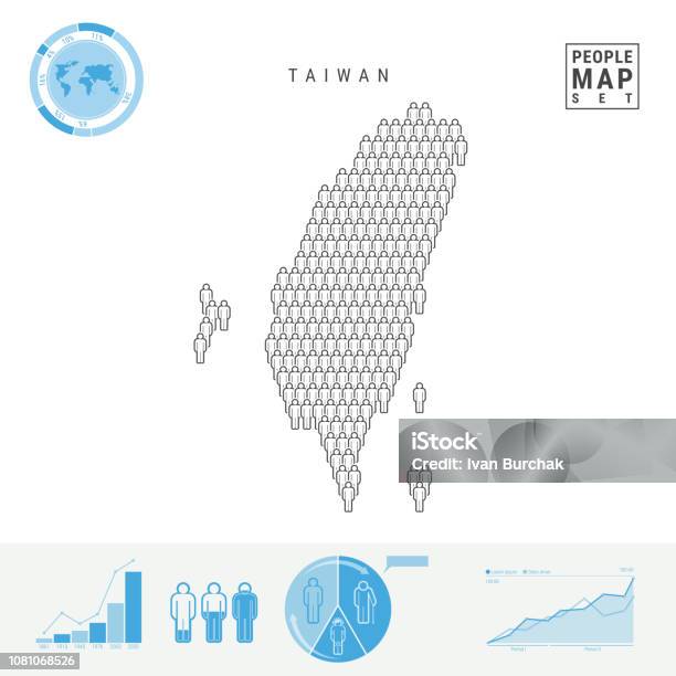 Taiwan Gens Icône Carte Silhouette Vecteur Stylisés De Taiwan La