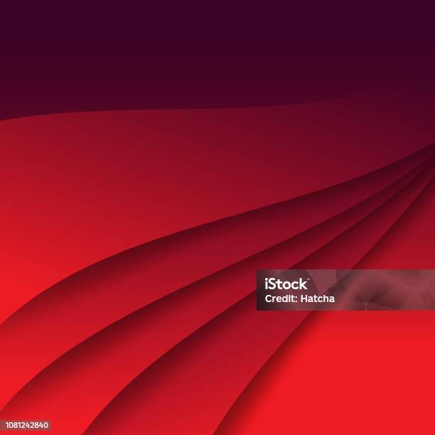 Tekstur Sutra Merah Garis Kurva Halus Template Ilustrasi Vektor Latar