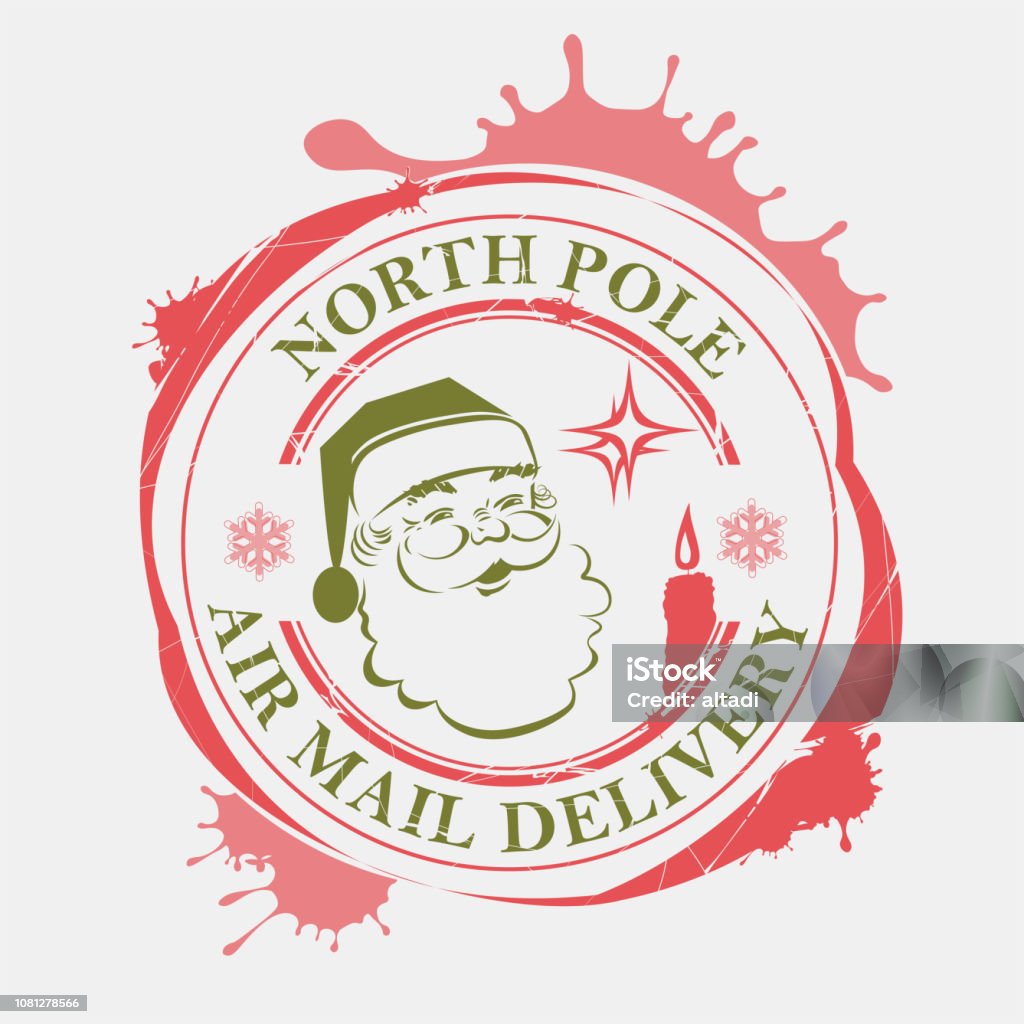 Stempel Natal Dengan Siluet Santa Claus Merah Dan Hijau Dengan Blot ... Stempel Natal Dengan Siluet Santa Claus Merah Dan Hijau Dengan Blot ...
