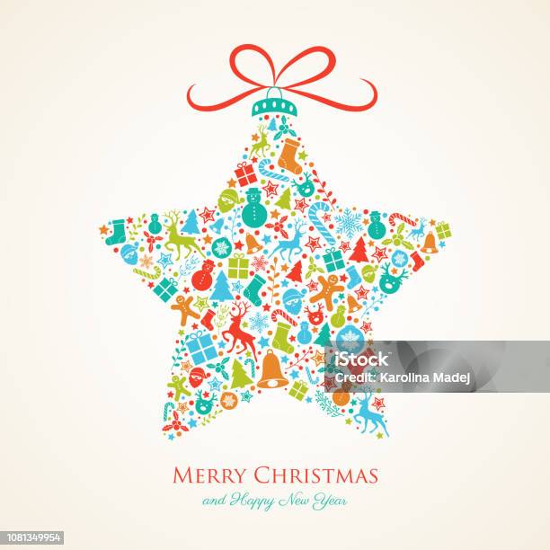 Kartu Ucapan Natal Dengan Bola Natal Dekoratif Vektor Ilustrasi Stok