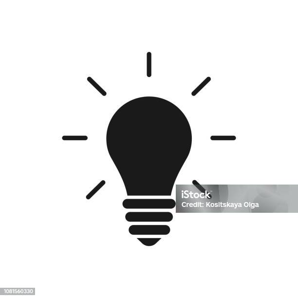 Icône Isolé Noir Dampoule Sur Fond Blanc Silhouette De Lampe Lumineux