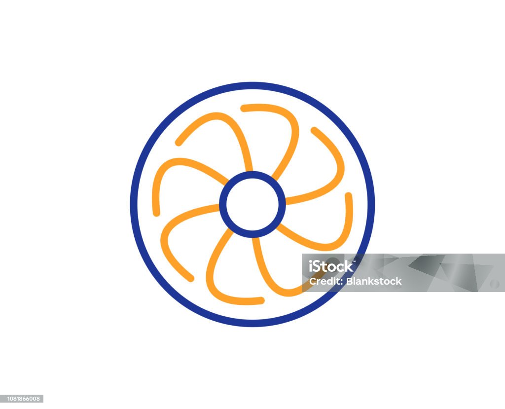 Icône De Ligne De Moteur De Ventilateur Signe De Turbine De Jet Vector