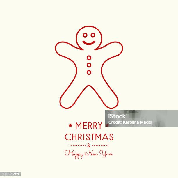 Desain Kartu Ucapan Natal Dengan Kue Roti Jahe Yang Digambar Tangan