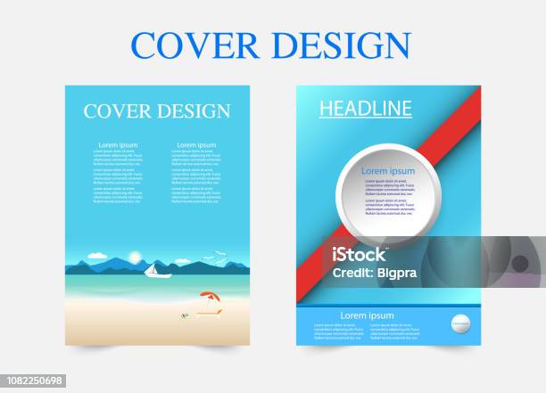 Lingkaran Sampul Buku Dan Geometri Template Desain Pantai Ilustrasi
