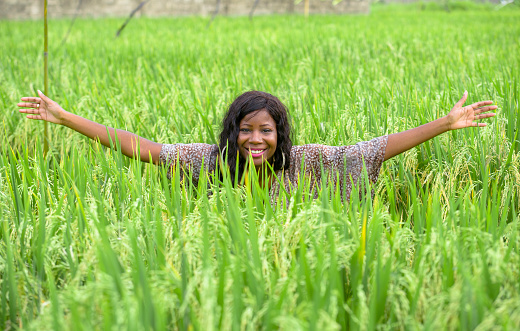 Outdoors Fresh Portrait Of Young Beautiful And Happy Black African